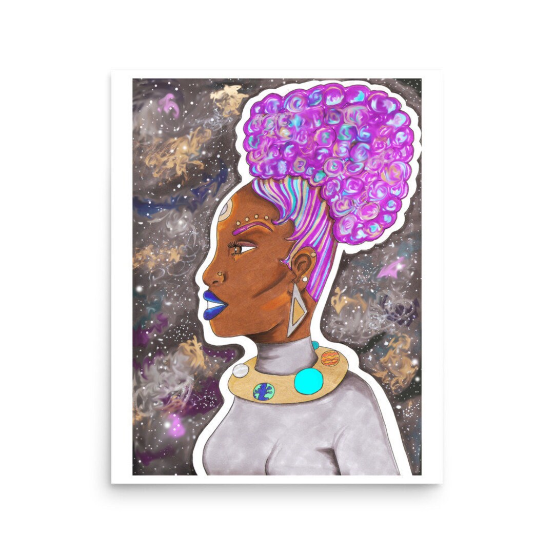 Makeda the Space Cadet Illustration Poster Print Afrofuturism, Black ...