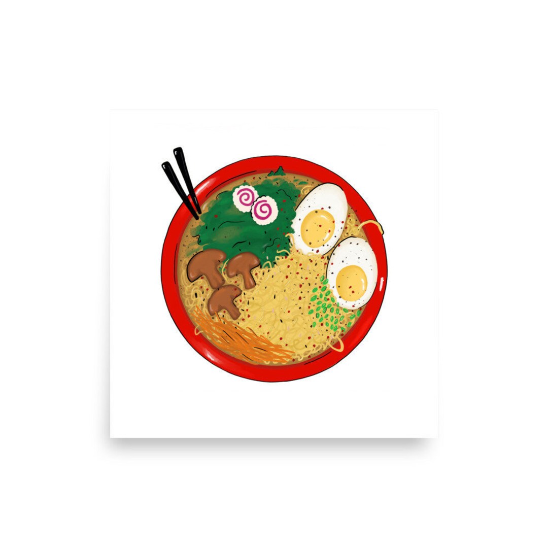 Rad Ramen Art Illustration Poster Print Japanese Food, Foodie, Anime ...