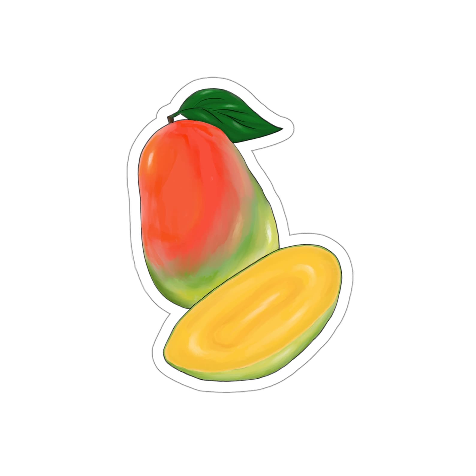 Mango Marvelous Illustration Kiss-cut Stickers Tropical, Fruit, Food ...