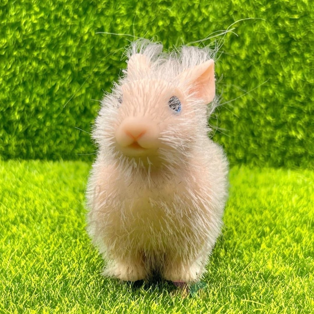 Loula's Little Nursery Exclusive Chubby Grey Rabbit Realistic Silicone ...