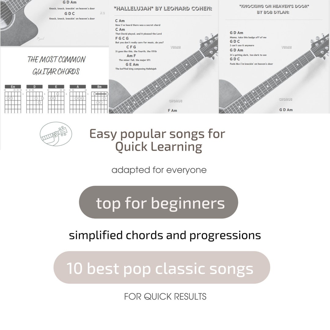 Chord Collection Adapted for Beginners: 10 Best Easy-to-play Songs ...