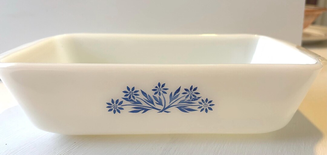Anchor Hocking, Blue Cornflower, Bread Loaf Baking Dish 5X9 Inch - Etsy