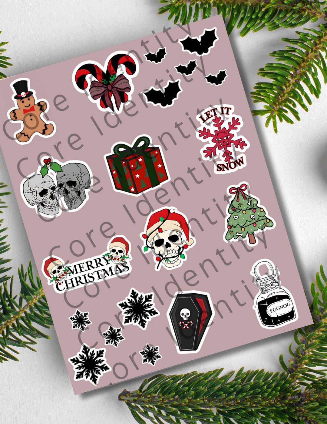 Goth Aesthetic Christmas Digital Stickers - Etsy