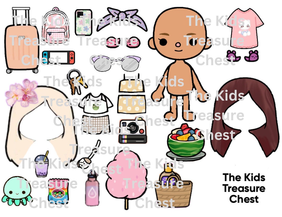 Toca Boca 3 pagina's papier Mijn 1e zomerreis pop, haren, meubels ...