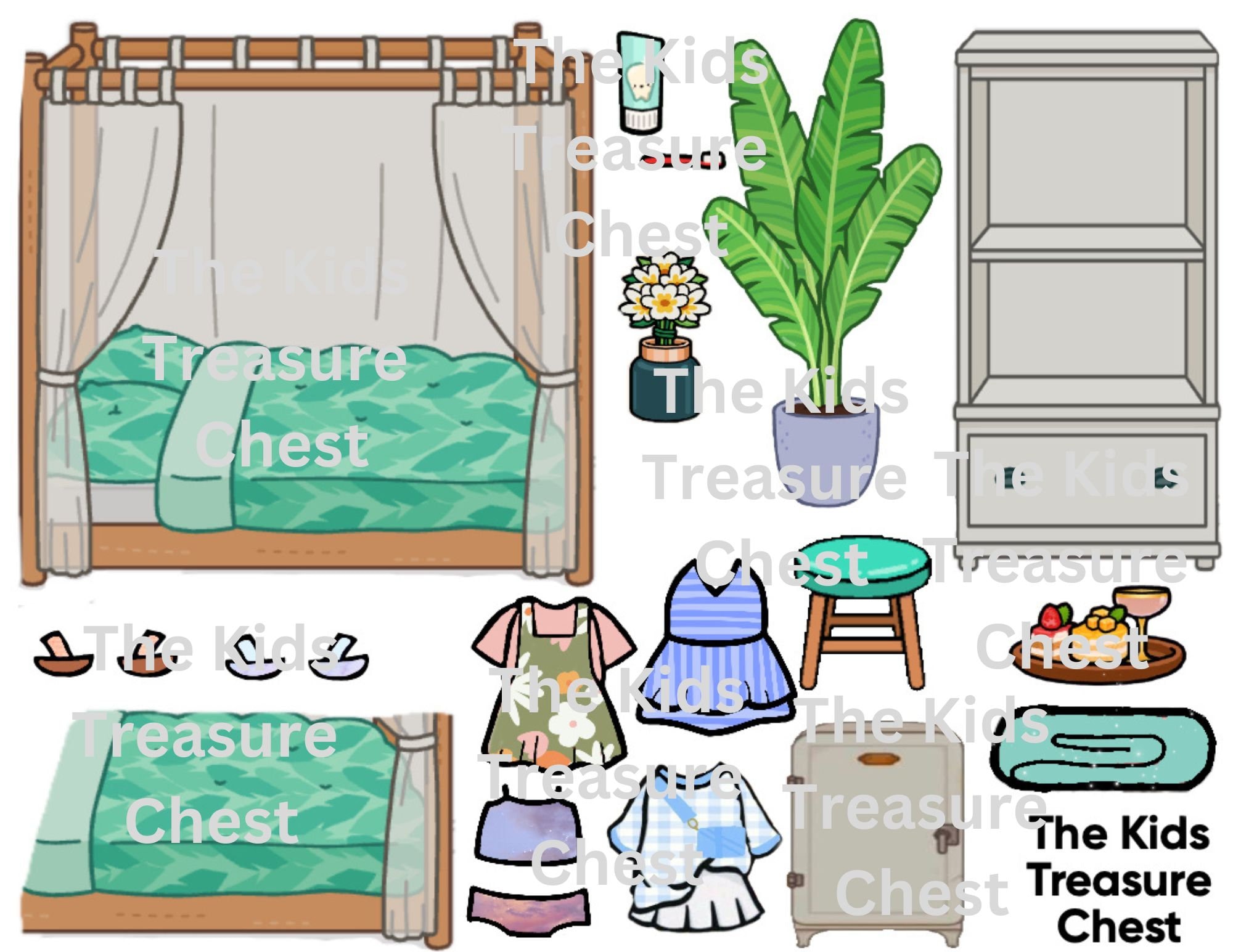 Toca Boca 3 Pages Paper My 1st Summer Trip Doll, Hairs, Furniture ...