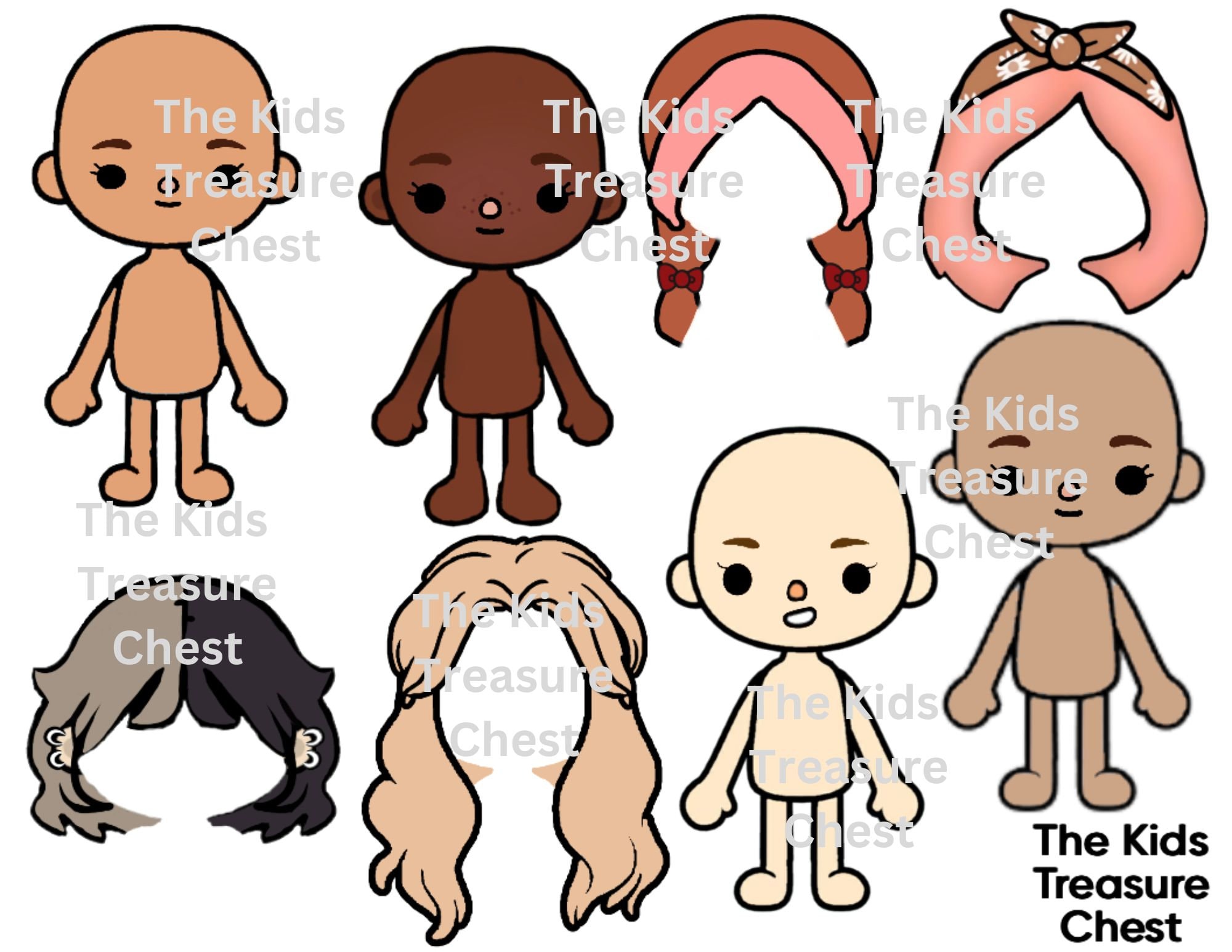 Toca Boca 5 Pages Paper Doll fashion Designer-clothes, Shoes, Furniture ...