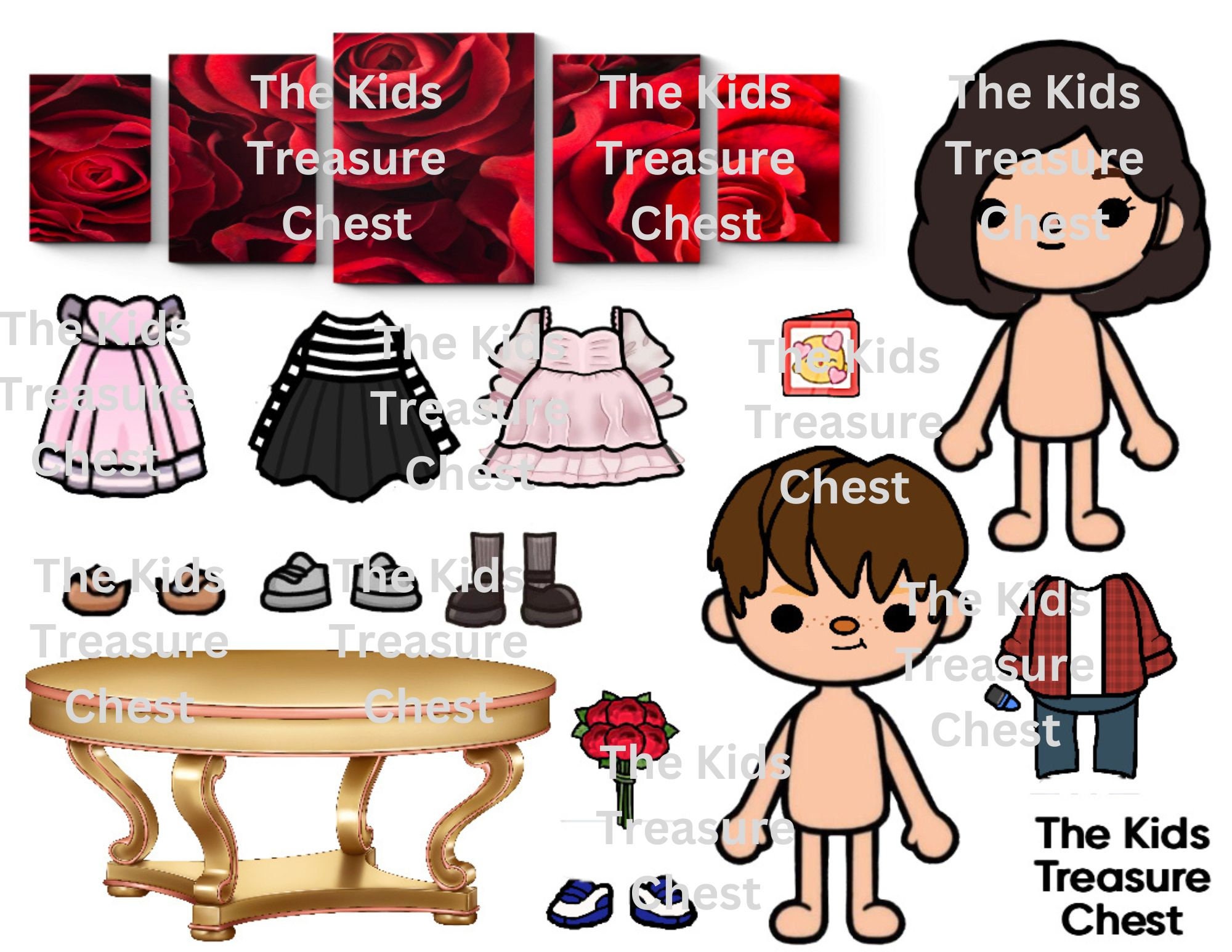 Inspired Toca Boca 5 Pages Paper "valentines / Tea Time 2 " Backgrounds ...