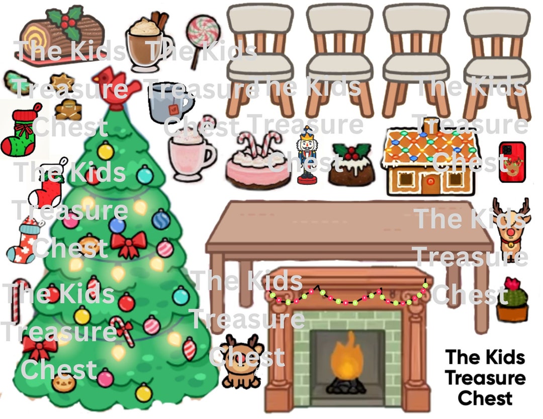 Inspired Toca Boca 4 Pages Paper " Christmas Party 1 " Doll, Hair ...