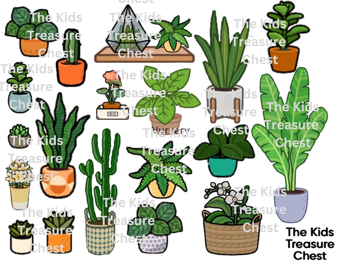 Inspired Toca Boca 4 Pages Paper " Nursery, Plants " Doll, Furniture ...