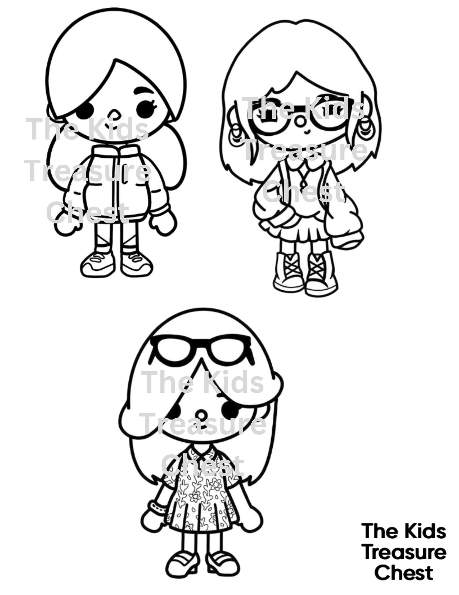 Toca Boca UNCOLORED 5 Pages Paper 19 Dolls B&W for - Etsy Toca Boca UNCOLORED 5 Pages Paper 19 Dolls B&W for - Etsy