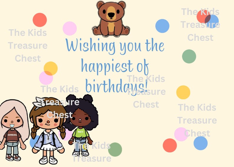 Toca Boca POSTCARDS Birthday Printable / - Etsy Australia