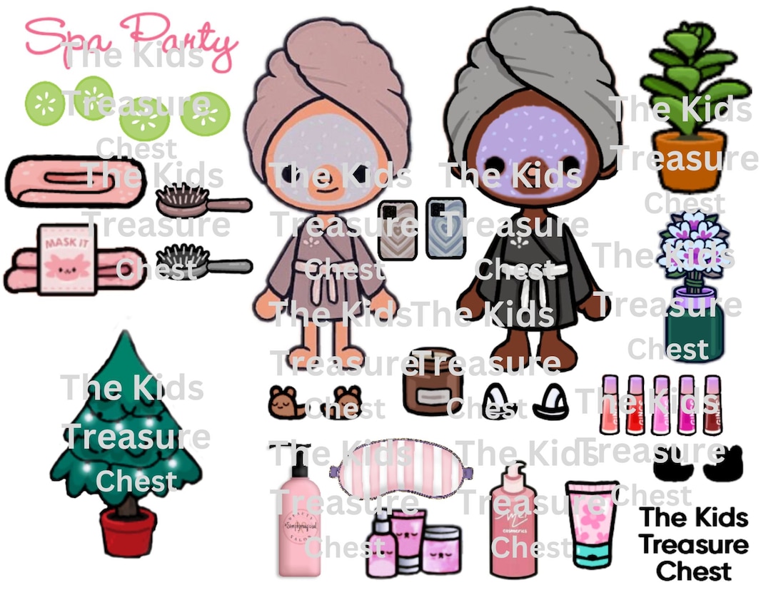 Inspired Toca Boca 6 Pages Paper " SPA PARTY , Beauty Day "dolls ...