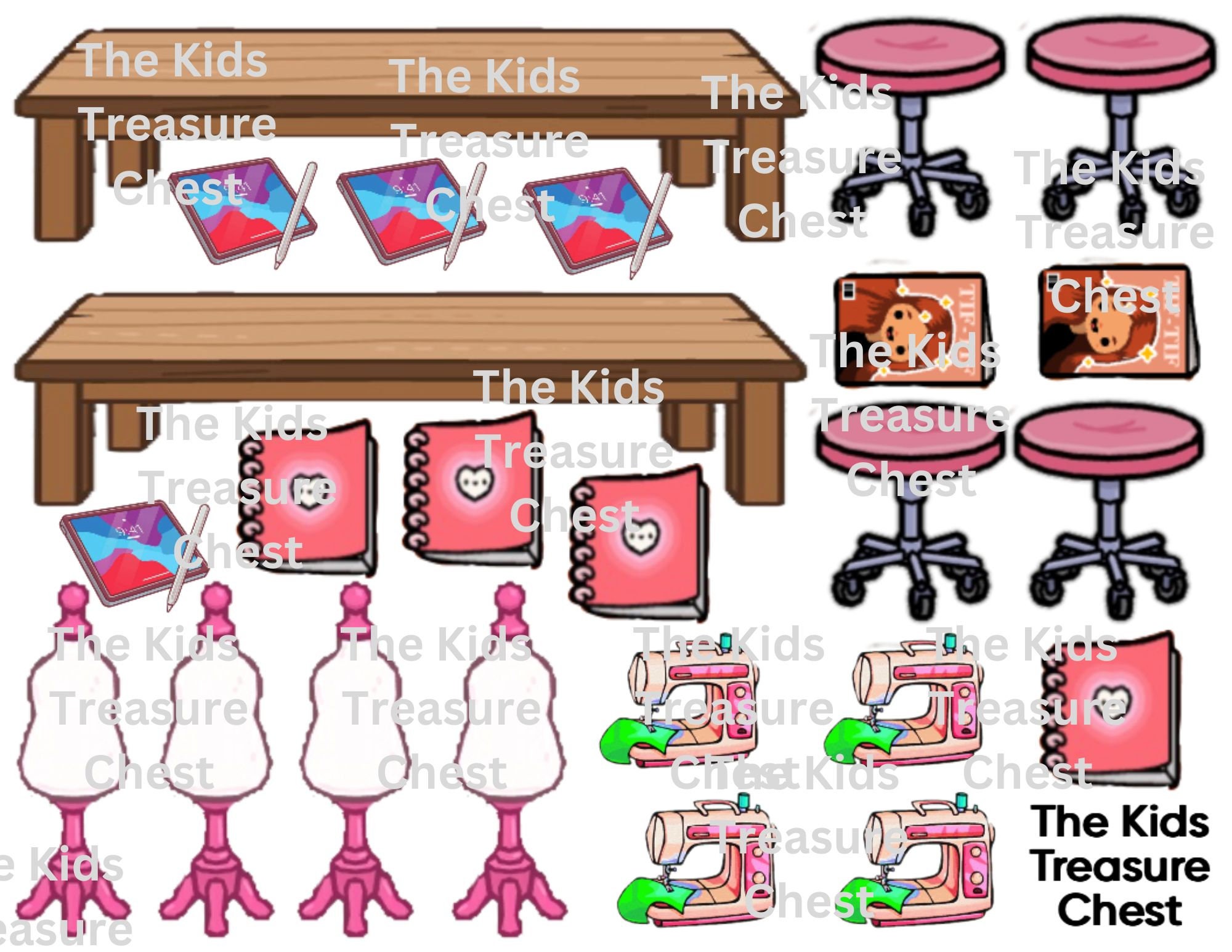 Toca Boca 5 Pages Paper Doll fashion Designer-clothes, Shoes, Furniture ...