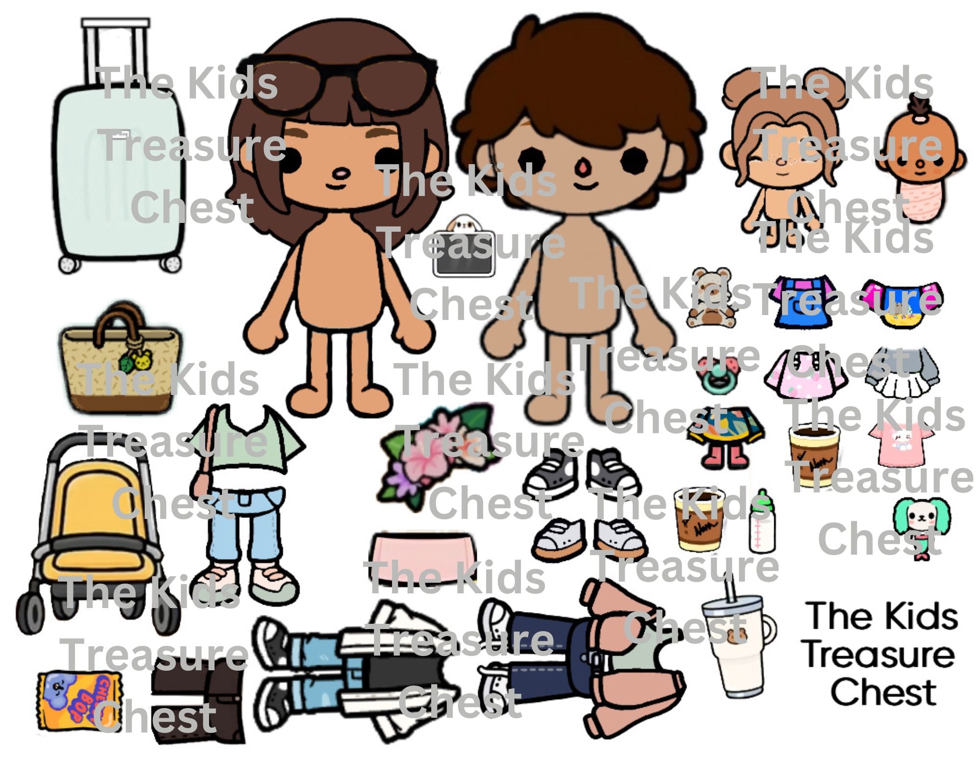 Inspired Toca Boca 2 Pages Paper " Family at the Airport " Dolls ...