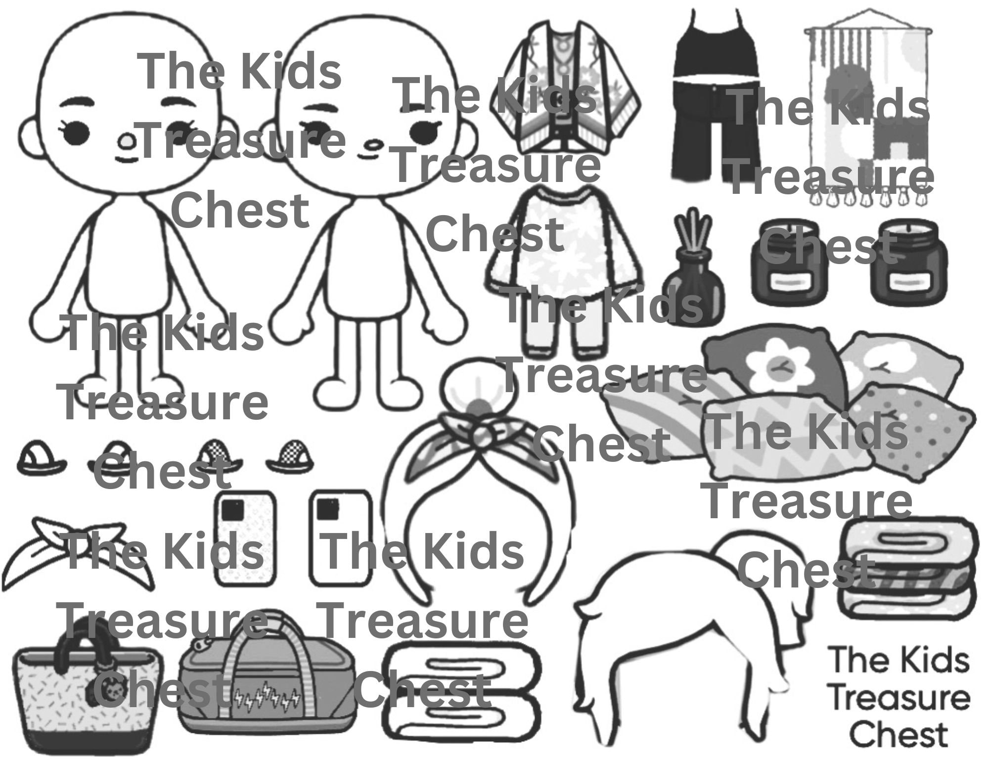 Toca Boca 3 Pages Paper UNCOLORED YOGA 2 Dolls, 2 Hair Style, Bags ... Toca Boca 3 Pages Paper UNCOLORED YOGA 2 Dolls, 2 Hair Style, Bags ...