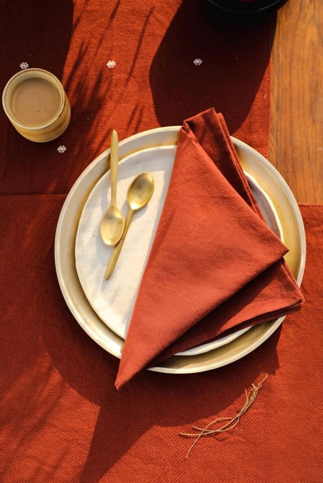 Pack Rust Cloth Napkins, 100% Cotton Table Dinning Napkins Set ...