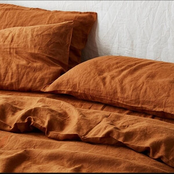 Rust Linen Duvet - Etsy