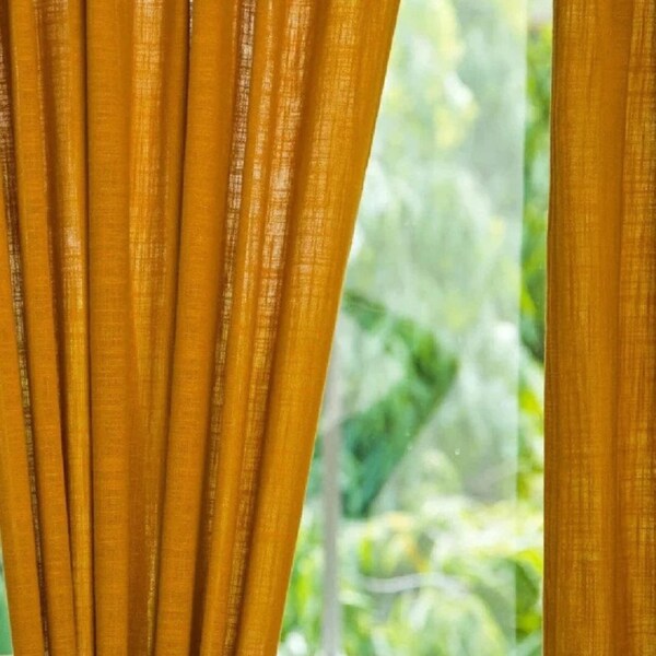 Mustard Curtains - Etsy UK