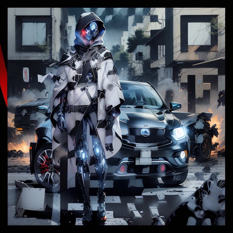 5 X Custom Ai-generated QR Code Designs Cyborg in Front of a - Etsy