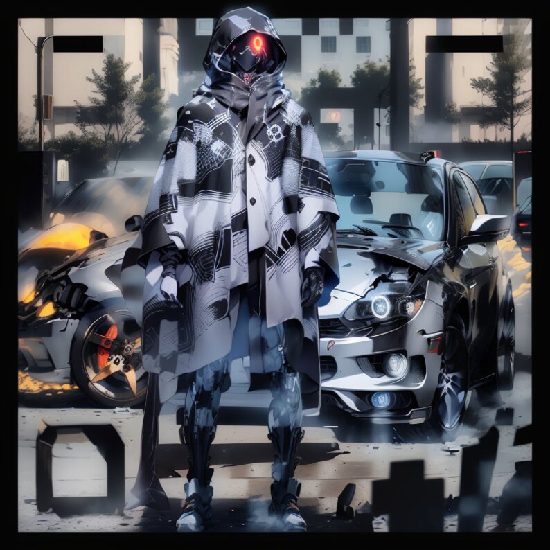 5 X Custom Ai-generated QR Code Designs Cyborg in Front of a - Etsy
