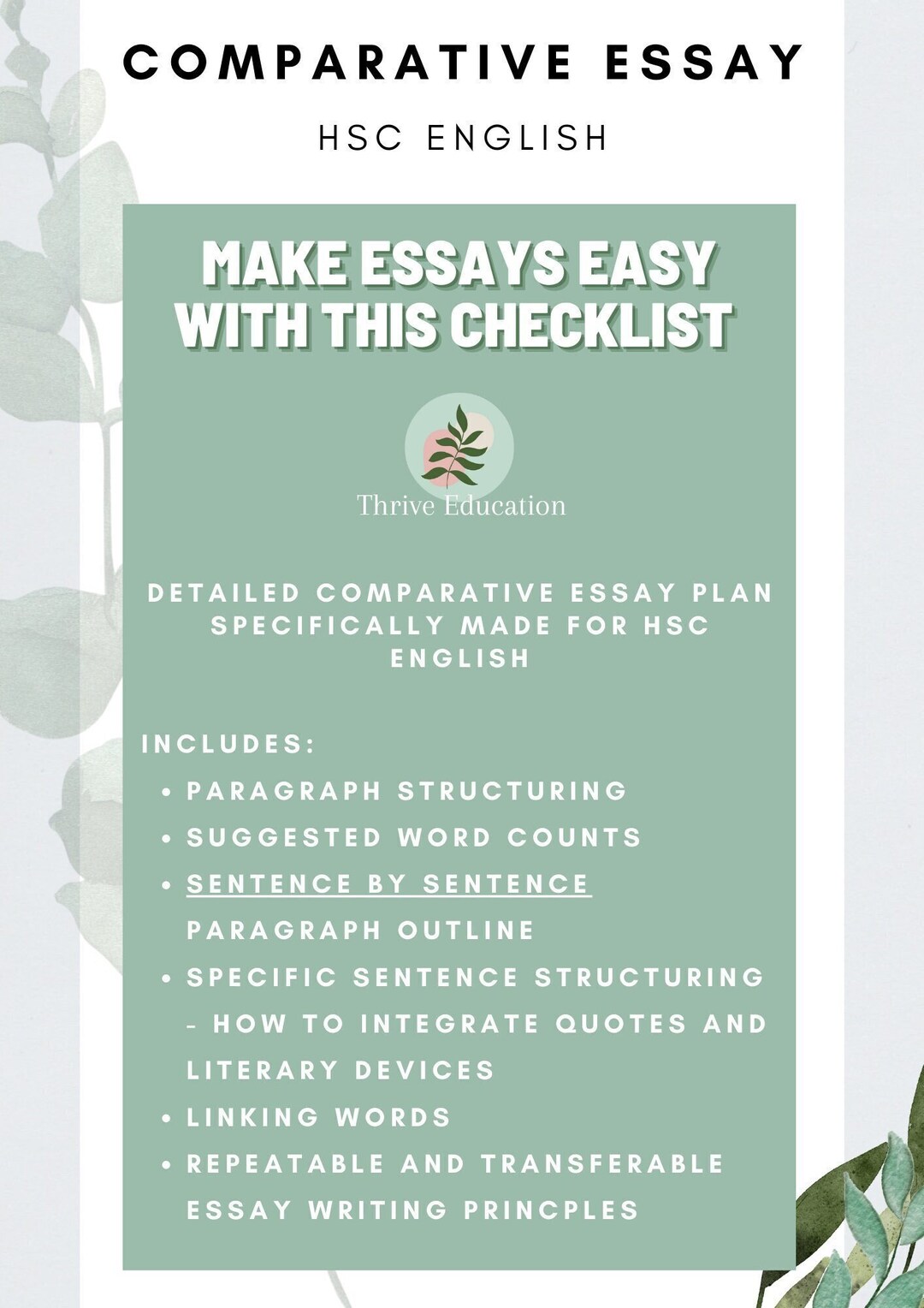 Comparative Essay Template - Etsy