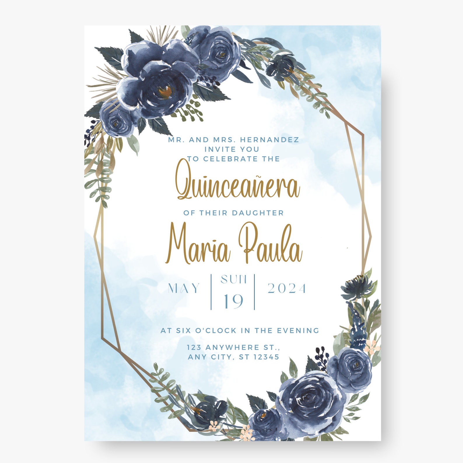 Quinceanera Birthday Invitation Quinces Invite Printable - Etsy
