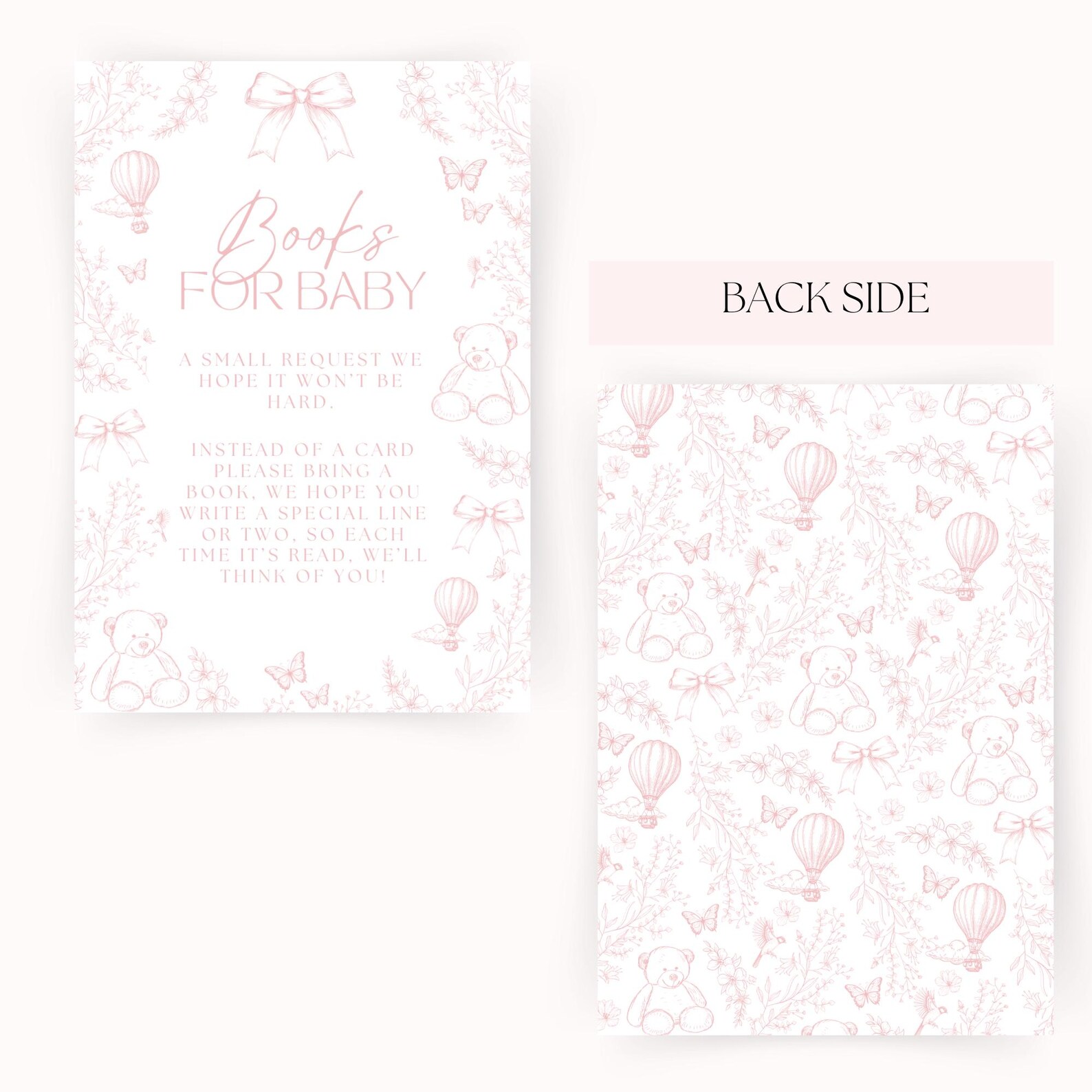 Pink French Toile Books for Baby Toile De Jouy Baby Shower Theme Books ...