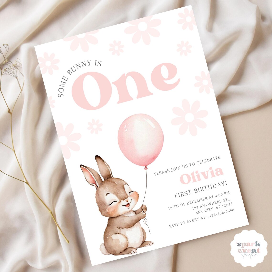 Bunny Birthday Invitation Some Bunny Birthday Invite Spring Birthday ...