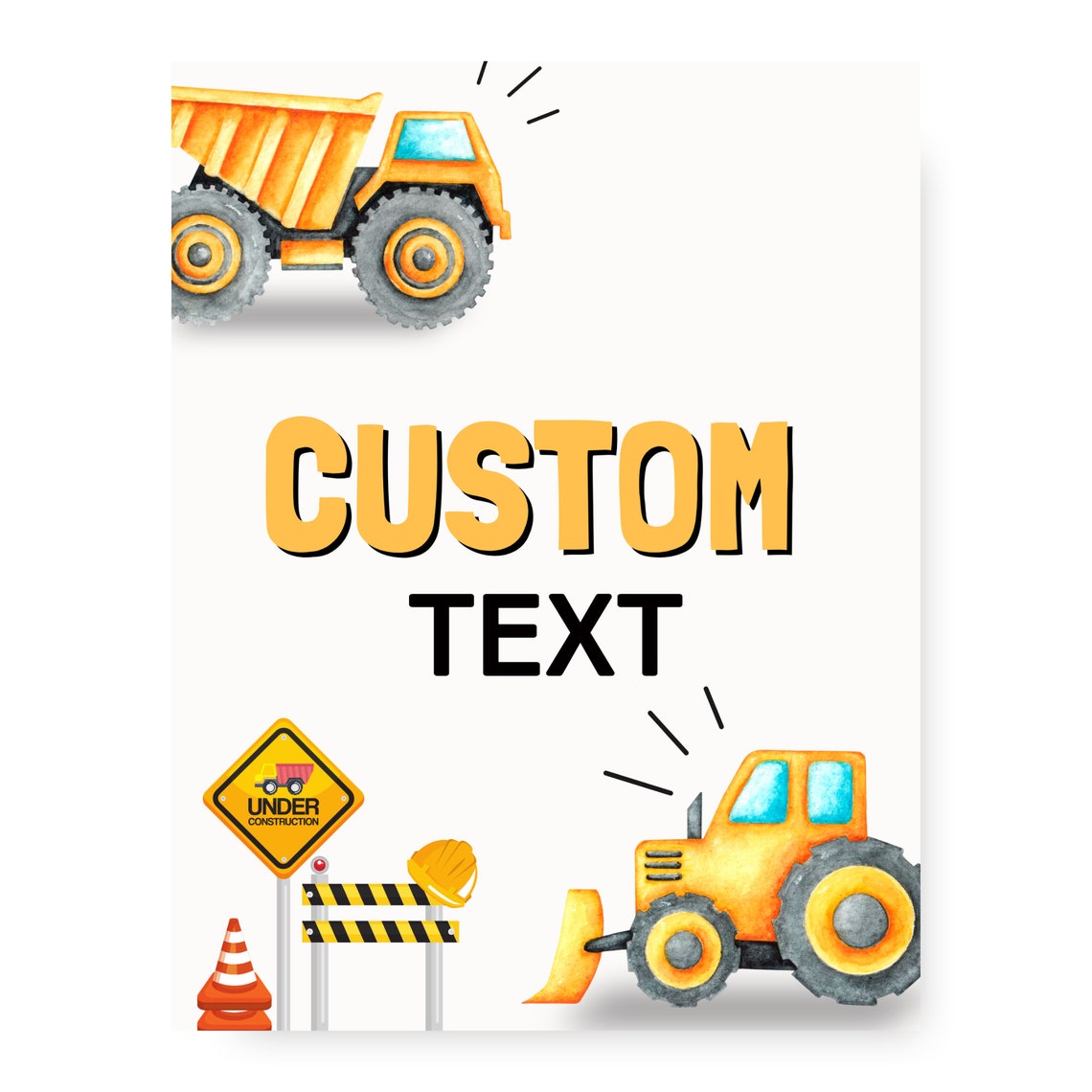 EDITABLE Construction Party Sign, Construction Birthday Decorations ...