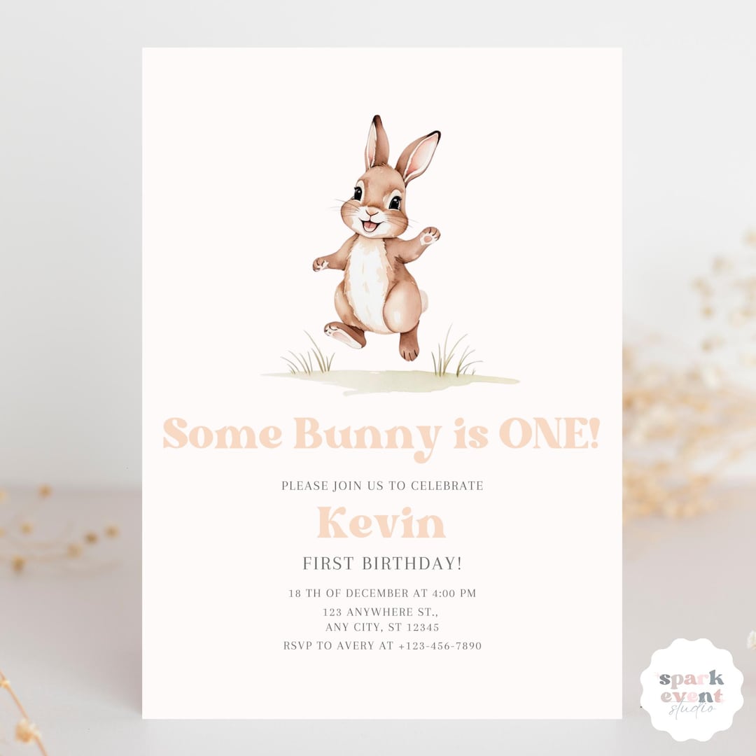 Bunny Birthday Invitation Some Bunny Birthday Invite Easter Bunny ...