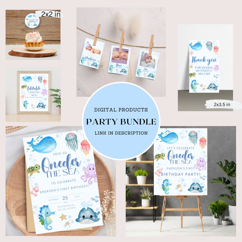 Under the Sea Animals Large Print Oneder the Sea Animals Party Backdrop ...