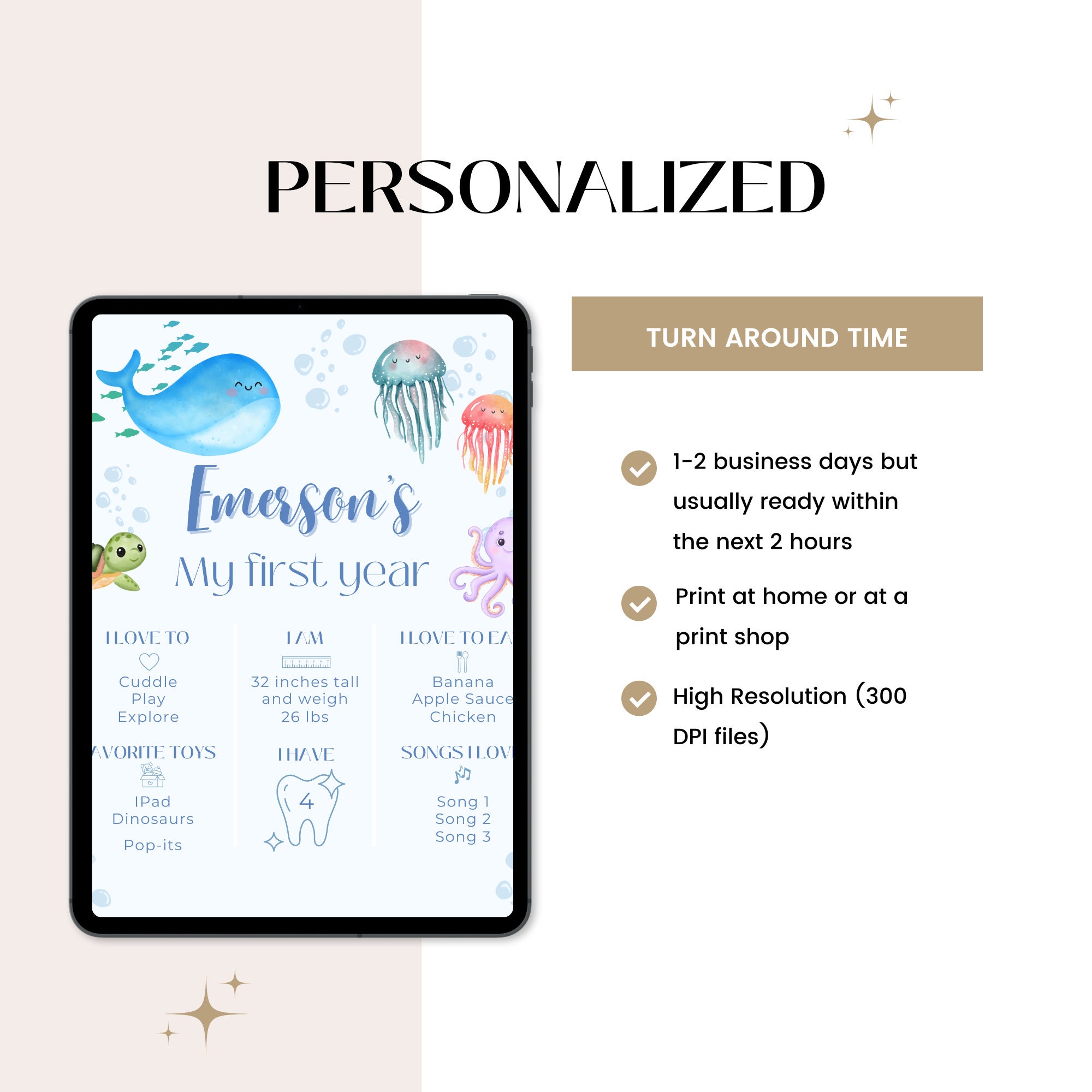 Under the Sea Birthday Milestone Poster ANY AGE Oneder the Sea Birthday ...