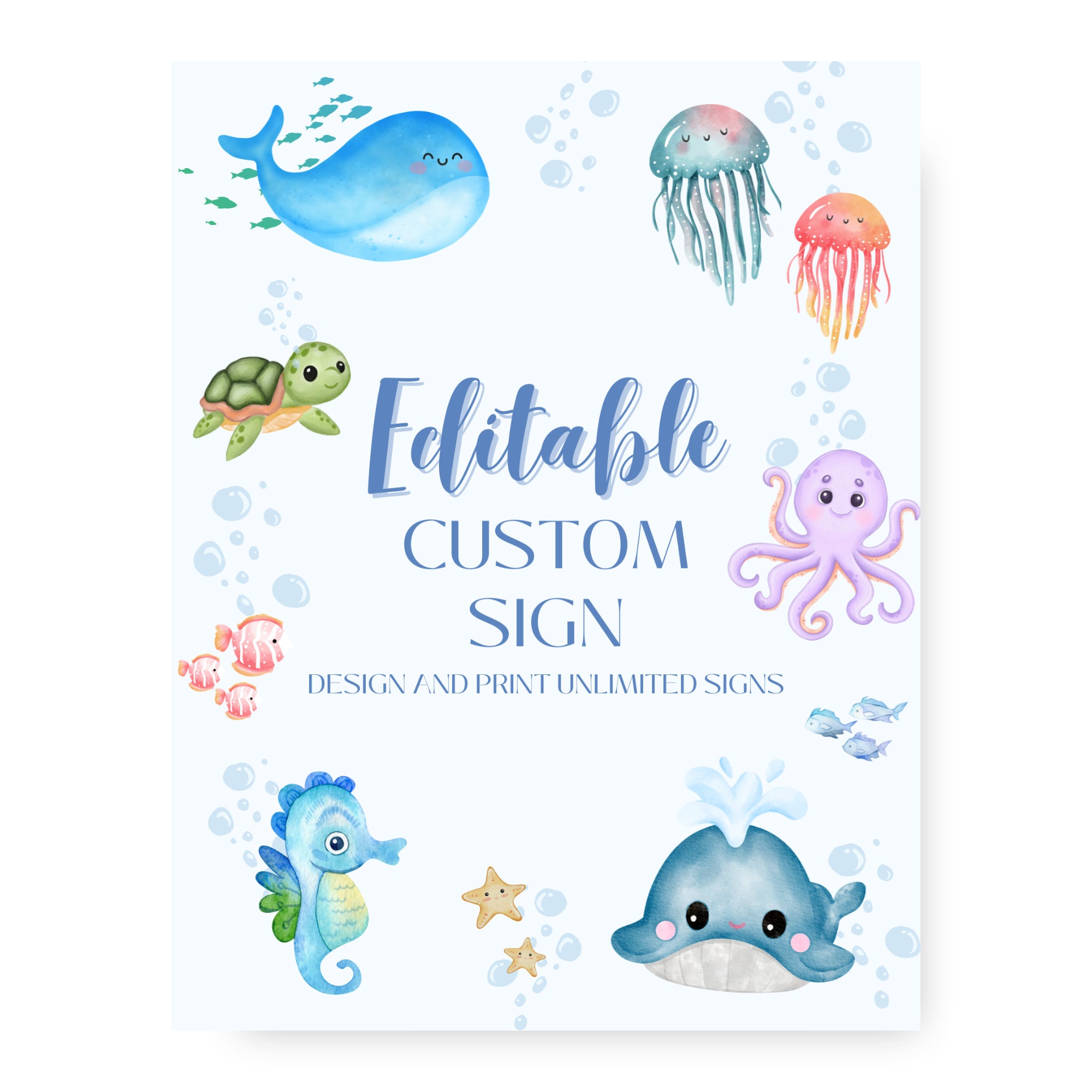 Oneder the Sea Custom Sign Under the Sea Design and Print Unlimited ...