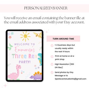 Dinosaur Birthday Welcome Sign Three Rex Welcome Banner Dino Birthday ...