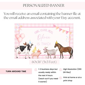 Pink Farm Birthday Backdrop Girl Farm Animals Party Decoration Pink ...