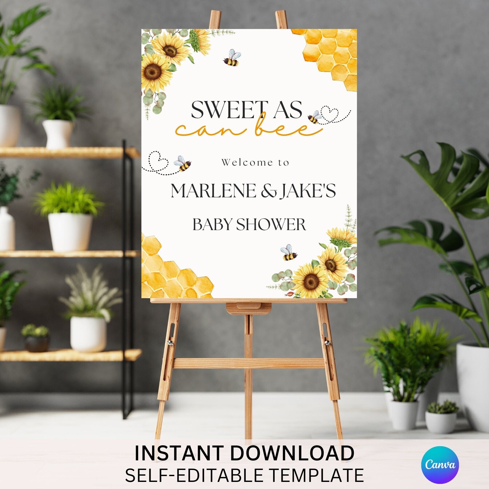 Sweet as Can BEE Baby Shower Welcome Banner Gender Neutral - Etsy