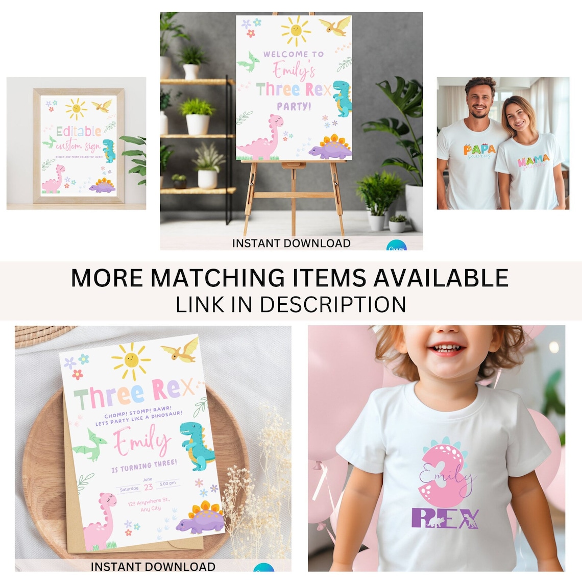 Dinosaur Birthday Food Label Dinosaur Party Food Tent Three Rex ...