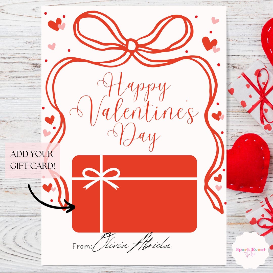 Valentine Gift Card Holder Printable, Valentine’s Day Gift, Teacher ...