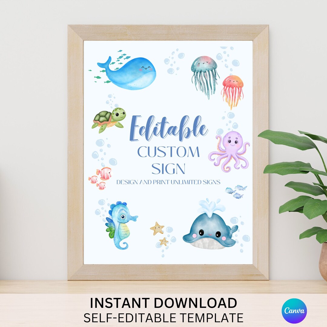 Oneder the Sea Custom Sign Under the Sea Design and Print Unlimited ...