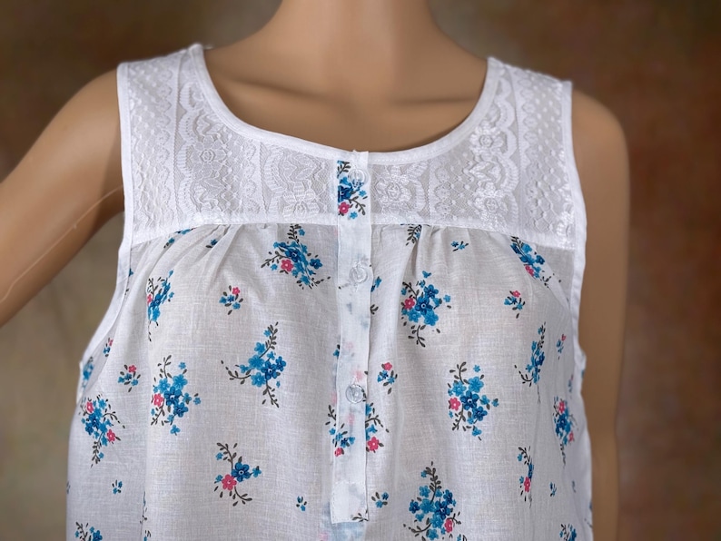 Cute Nightgown,cotton Sleepshirt,cotton Vintage Style Nightgown,button ...