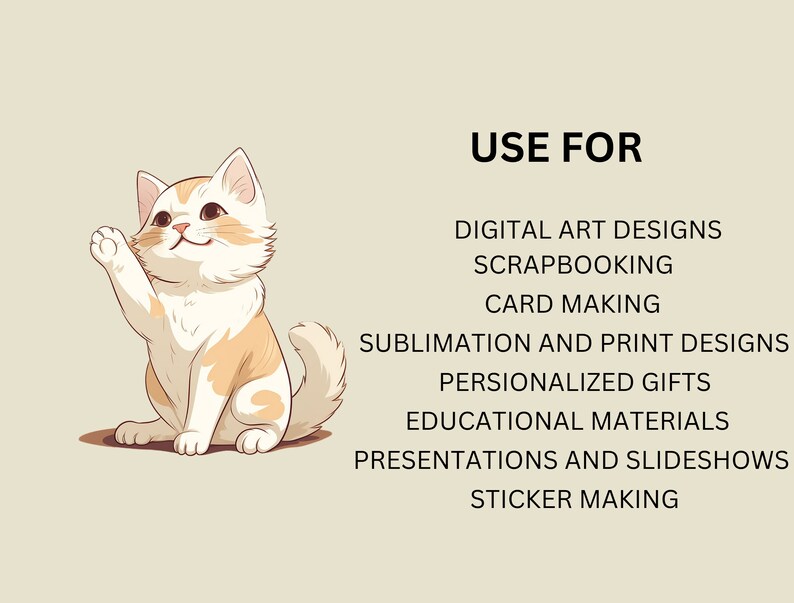 Cute Kitten Clipart, Cat Clipart Bundle, Instant Digital Download, Baby ...