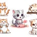 Cute Kitten Clipart, Cat Clipart Bundle, Instant Digital Download, Baby ...