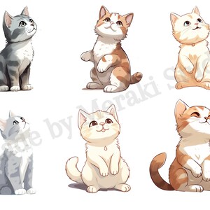 Cute Kitten Clipart, Cat Clipart Bundle, Instant Digital Download, Baby ...