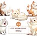 Cute Kitten Clipart, Cat Clipart Bundle, Instant Digital Download, Baby ...