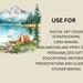 Camping Watercolor Clipart Bundle, Nature Scene, Backpack, Tent, Animal ...