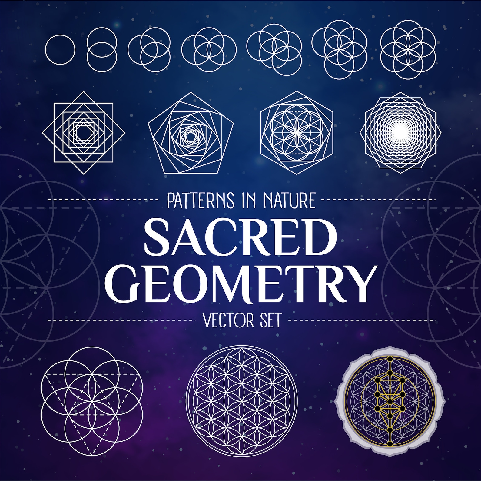 Sacred Geometry Symbols Vector Set - Etsy