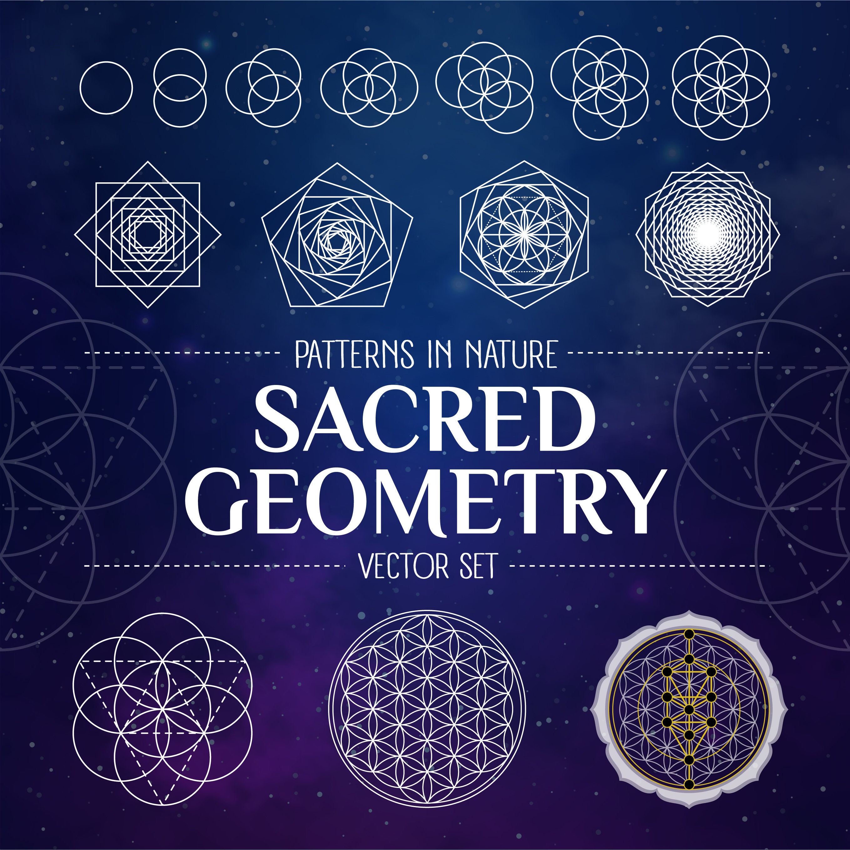 Sacred Geometry Symbols Vector Set - Etsy
