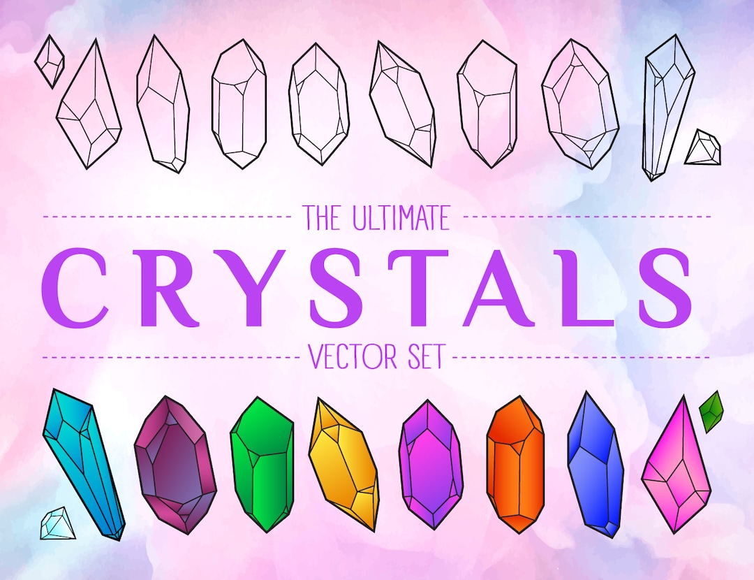 Crystal Vector Set - Hand Drawn Crystals - Etsy