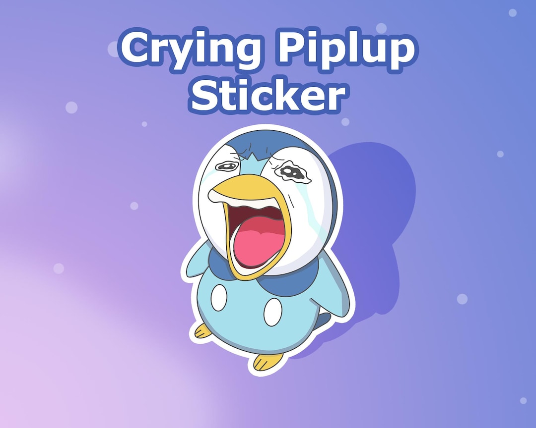 Crying Pokemon Piplup Sticker, One Piece Meme - Etsy