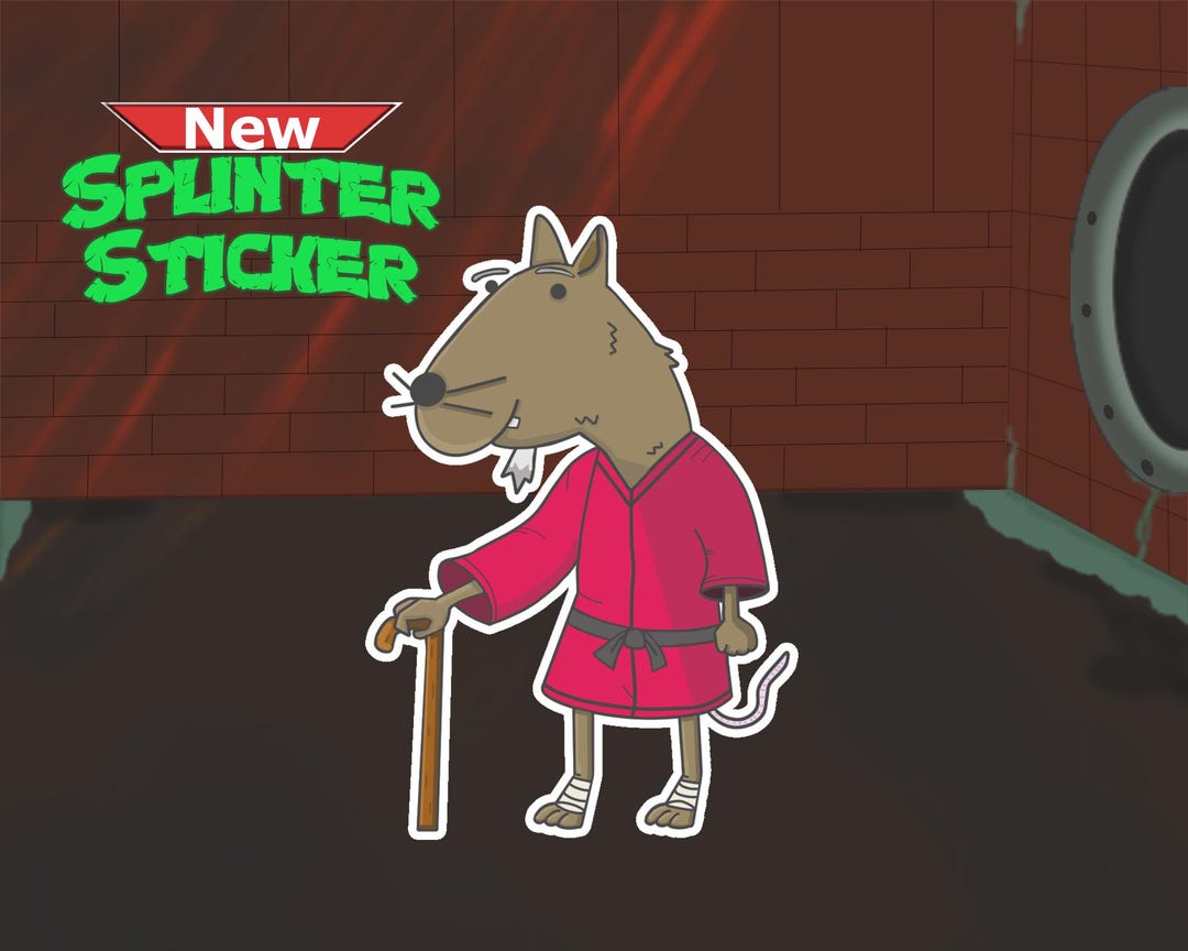 Splinter Sticker, Teenage Mutant Ninja Turtles, TMNT Stickers, Cartoon ...